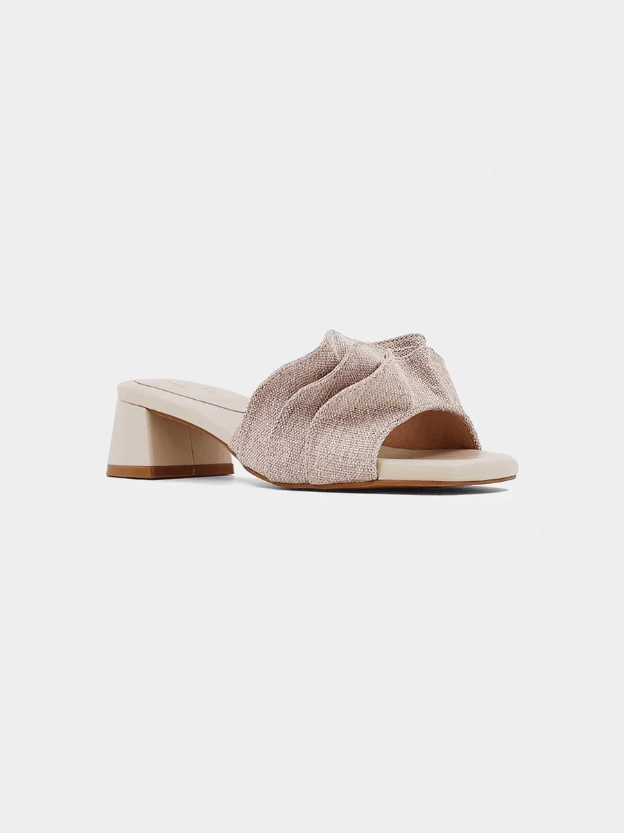Frances Ruched Block Heel in Natural – Casual Camel Boutique