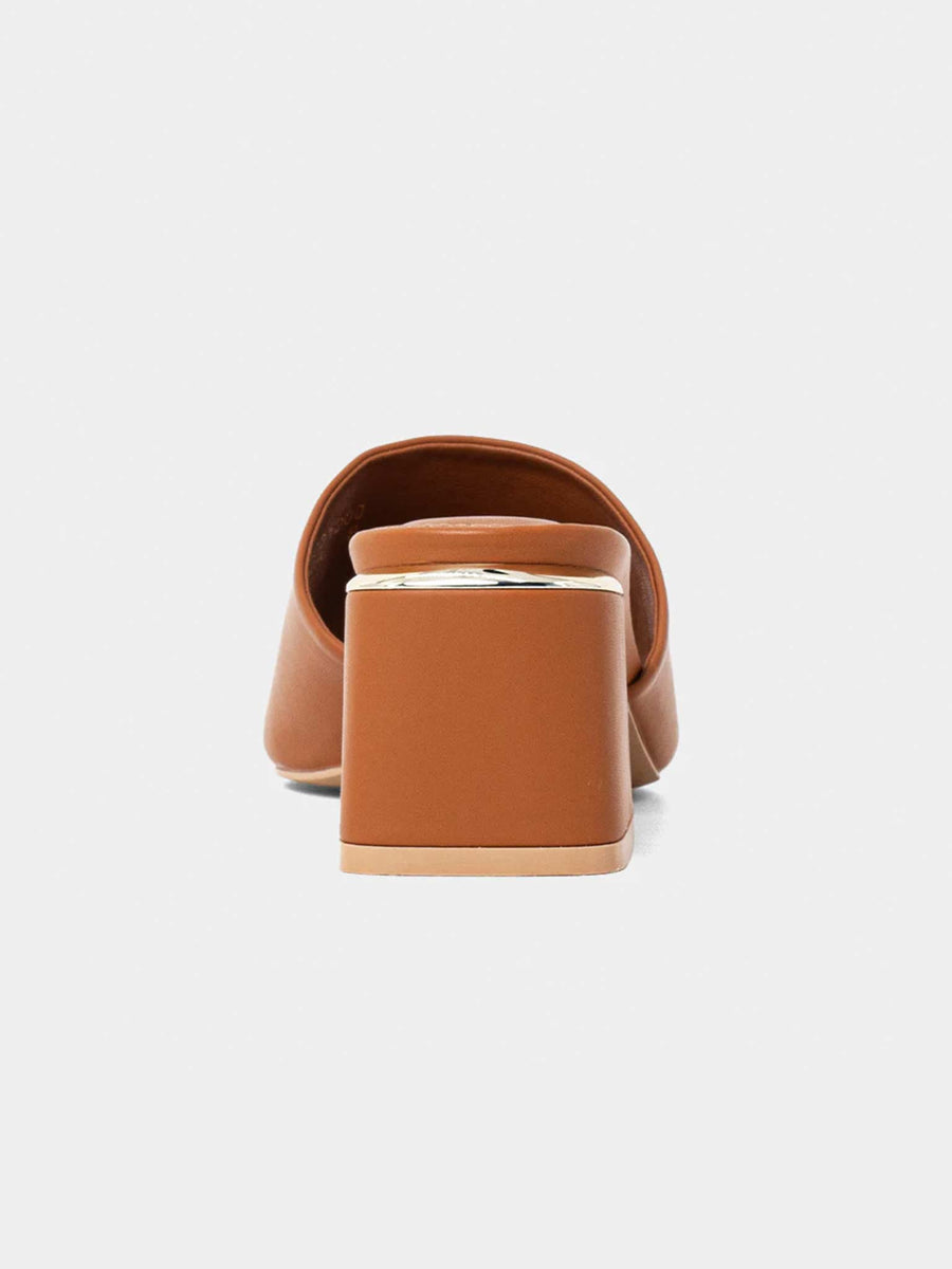 Glinda Mule Heel in Camel | SHUSHOP – Casual Camel Boutique