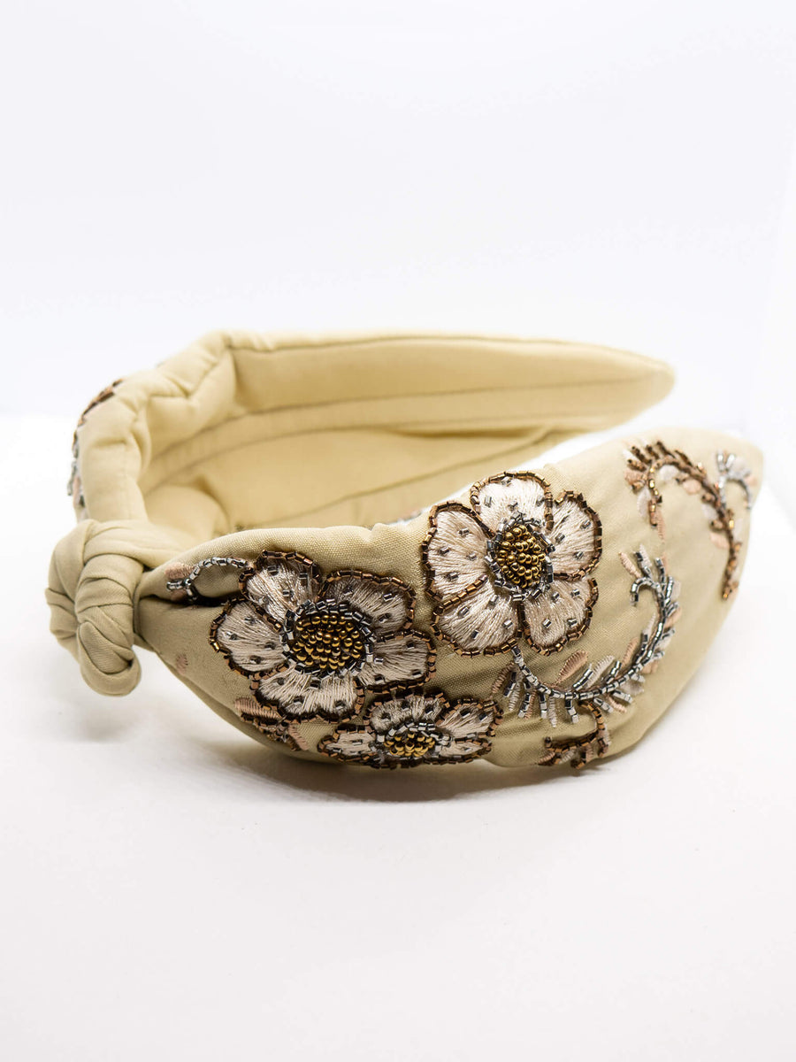 Flower Beaded Headband – Casual Camel Boutique